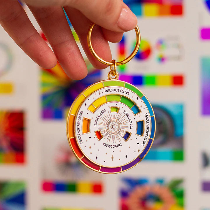 Color Wheel Enamel Keychain: White / Gold – ICA Retail Store