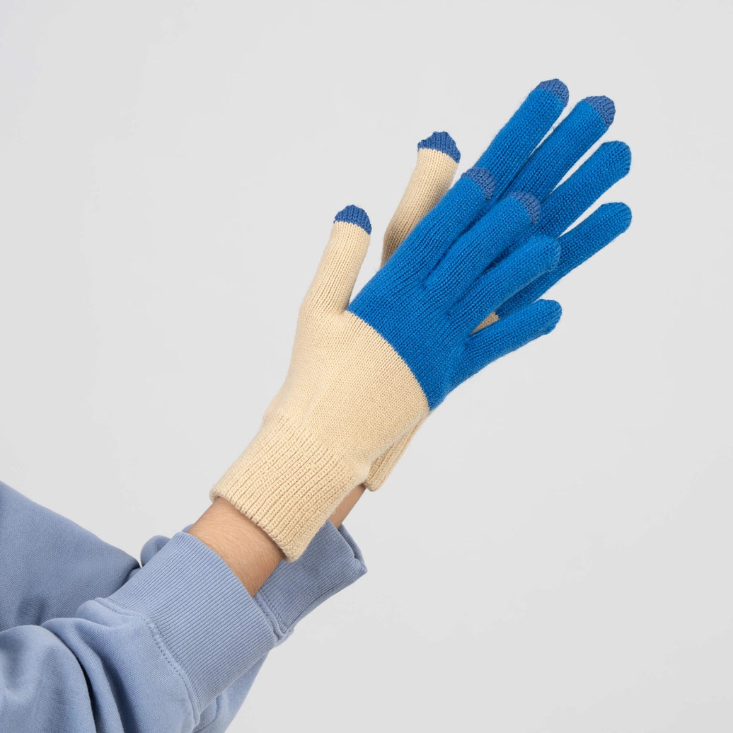 Colorblock Knit Touchscreen Gloves: Cobalt Sand – ICA Retail Store